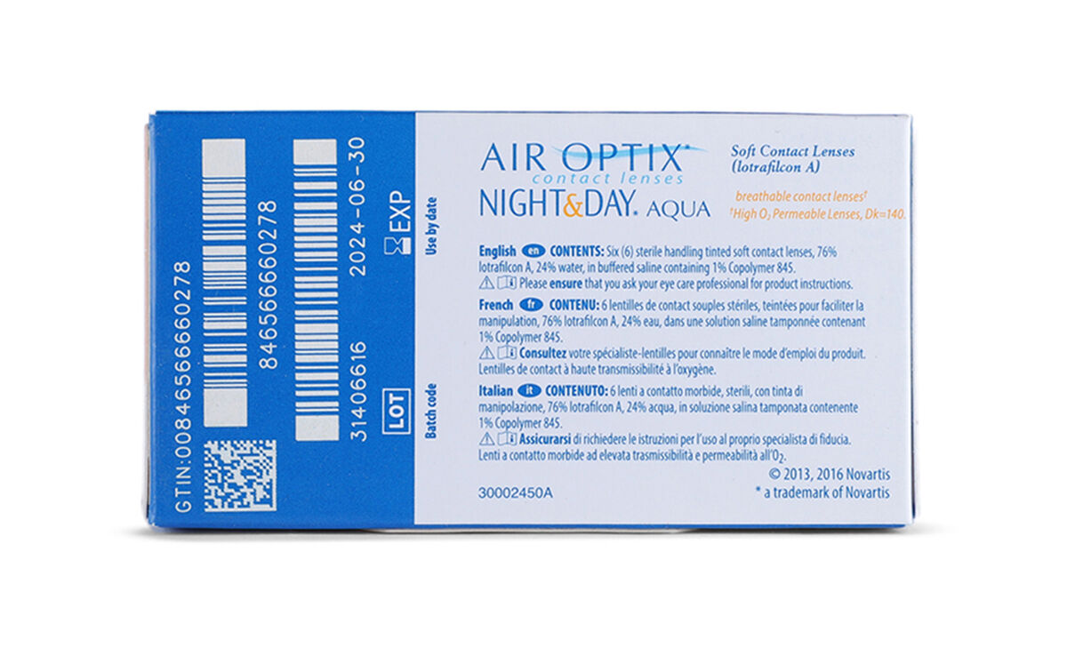 Air Optix Night & Day Aqua 6 Pack Monthly Disposable Contacts ...